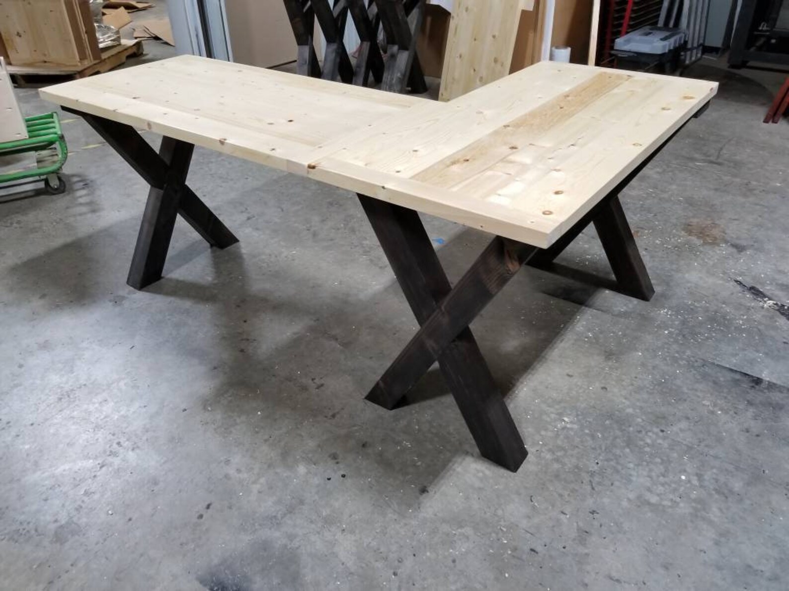 L-shaped Wood Corner Desk Both Sides Included FREE SHIPPING, Corner ...