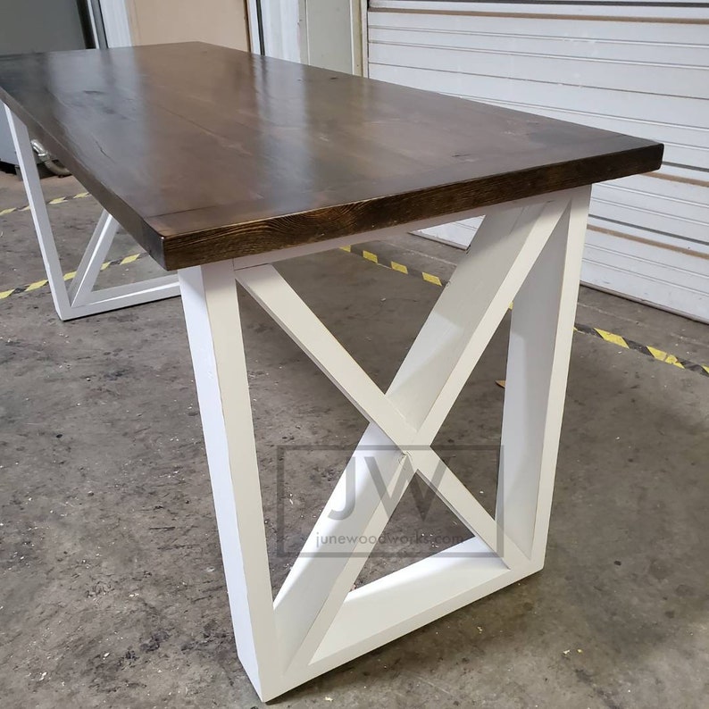 Boxed X Leg Table Modern Office - Etsy