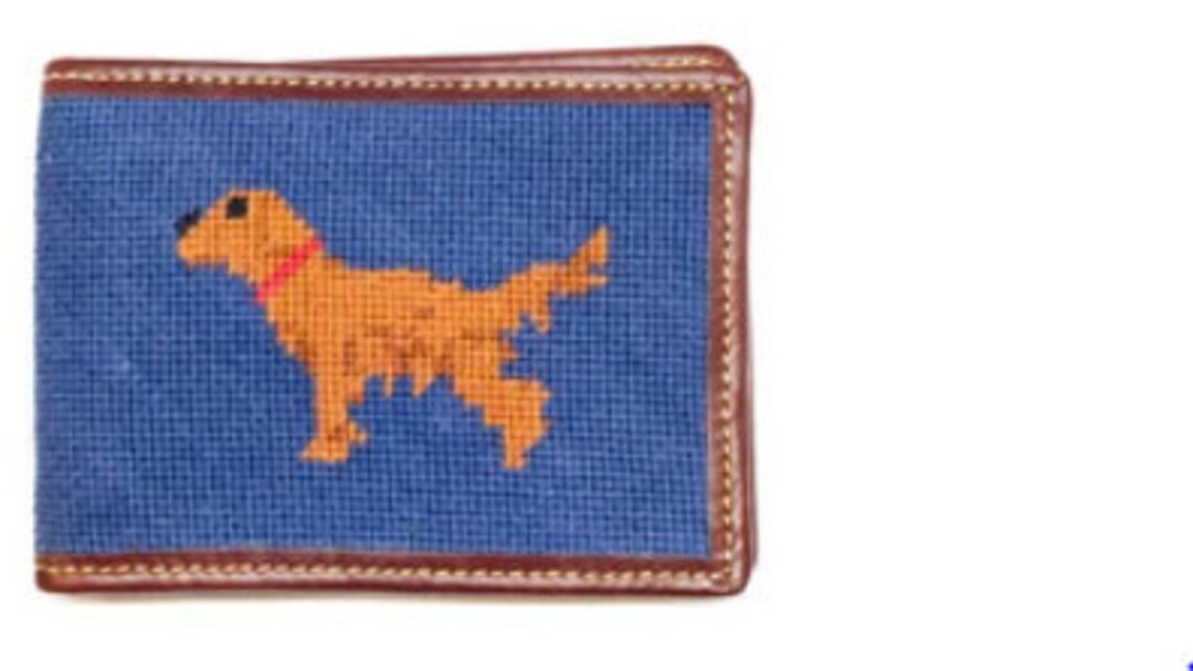 Golden Retriever Needlepoint Wallet - Etsy