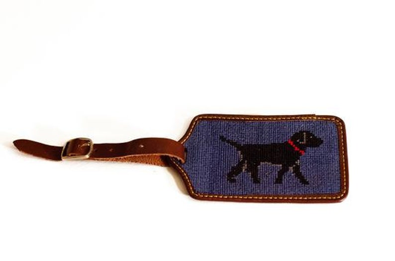 Black Lab Needlepoint Luggage Tag - Etsy