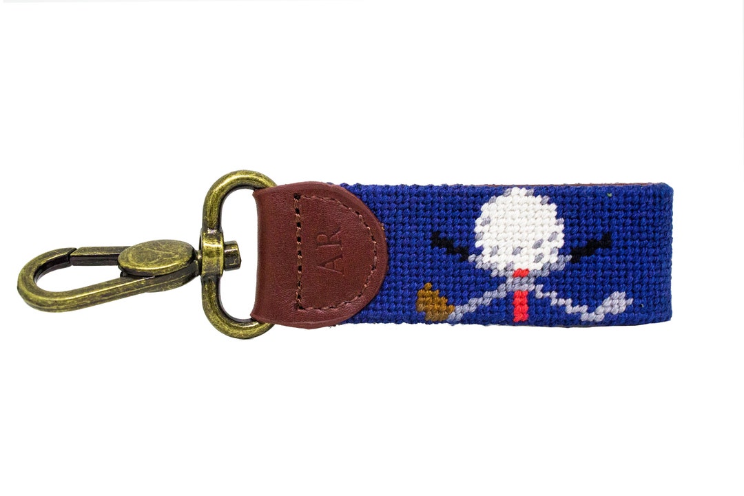Golf Clubs Needlepoint Key Fob by Asher Riley - Etsy