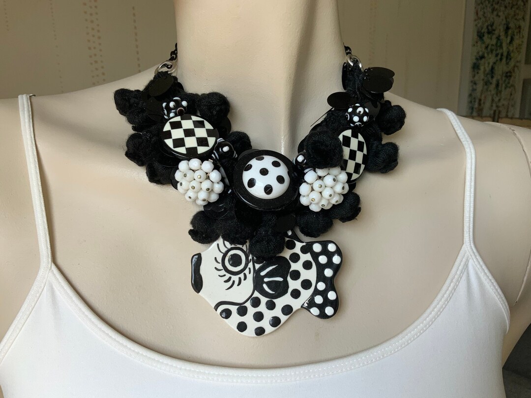 Big Fish Necklace, Bold Fun Repurposed Materials Necklace, Weird Wacky ...