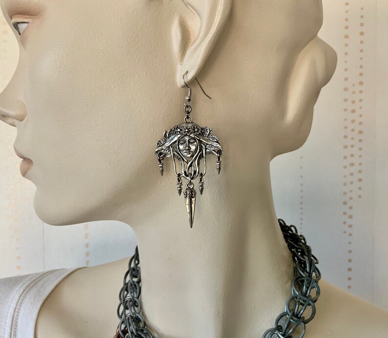 Dragonflies and Spikes chainmaille necklace and Dangle | Etsy