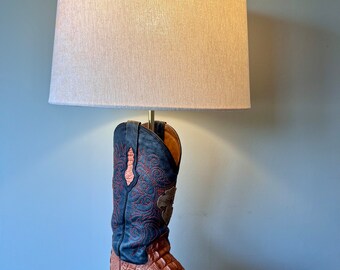 Western Cowboy Boot Lamp - Etsy