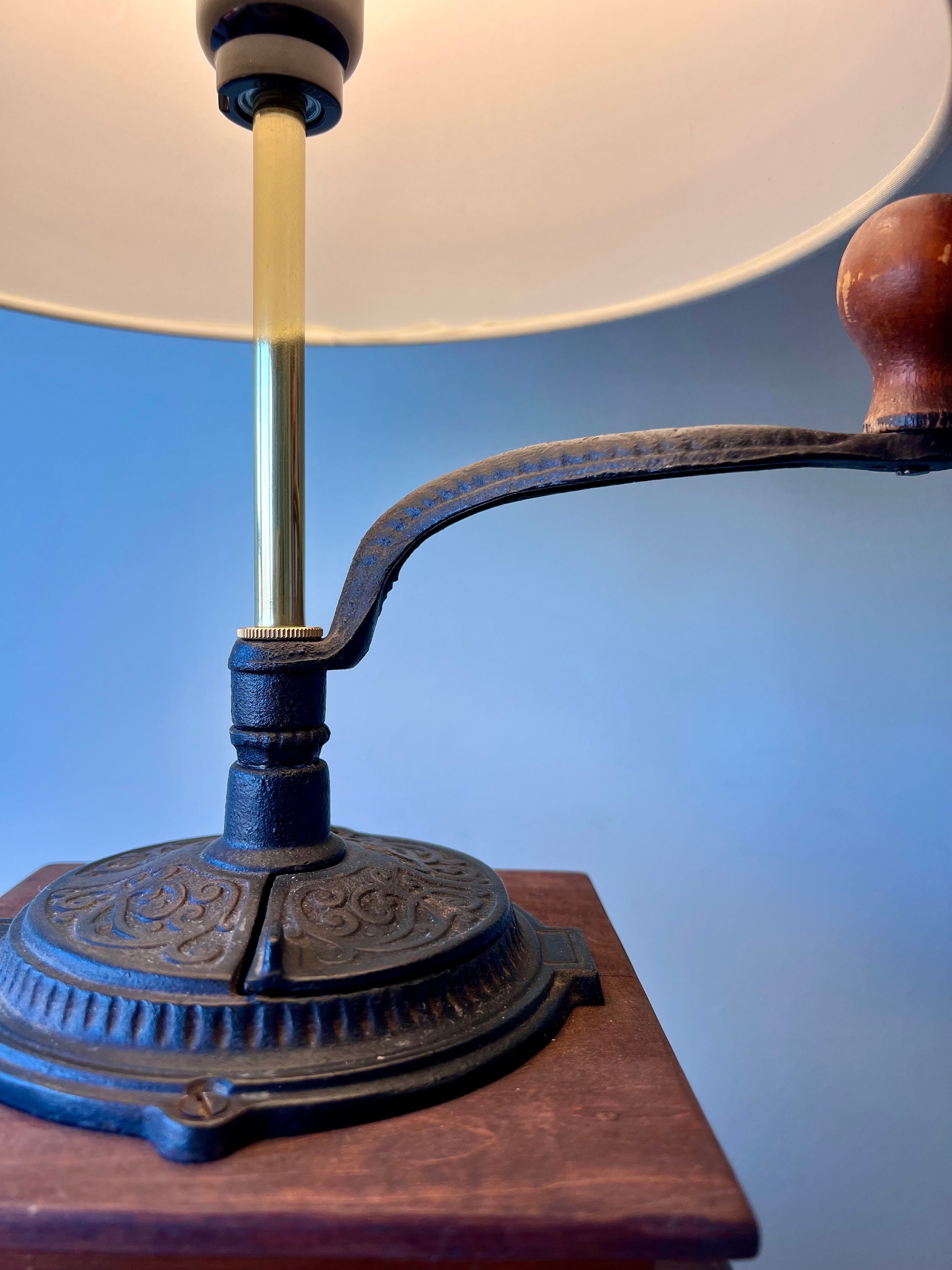 Antique Coffee Grinder Lamp - Etsy