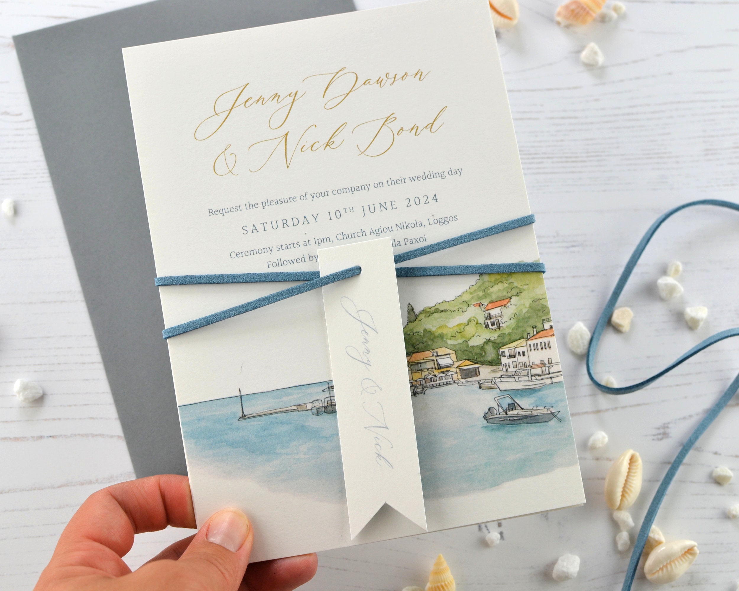 Sample Destination Wedding Invitation Bundle, Bespoke Painted Wedding ...