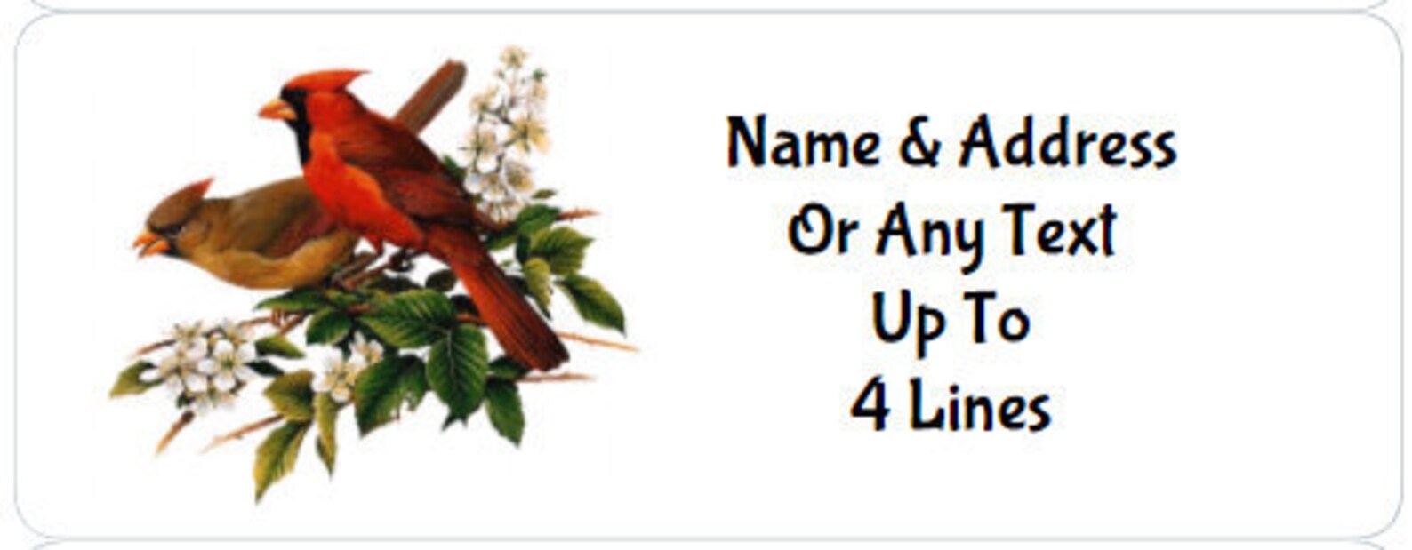 Summer Cardinals Personalized Return Address Labels Buy 3 Get | Etsy