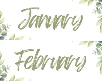 Eucalyptus and Gold Flip Calendar | Botanical - Etsy