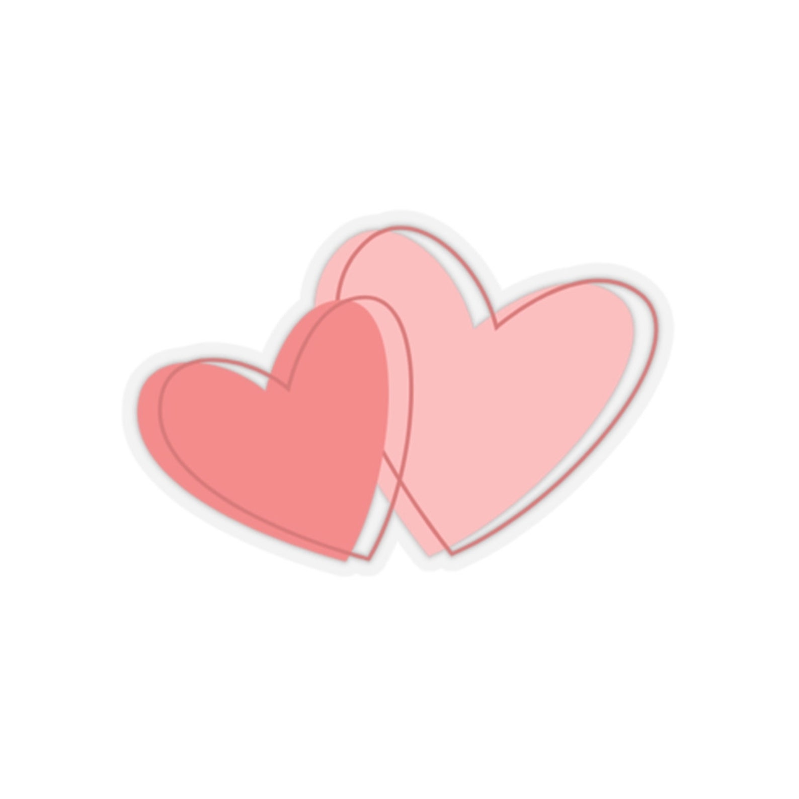 Double Heart Stickers - Etsy