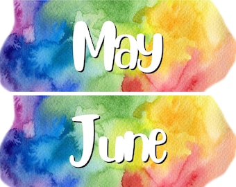 Flip Calendar Classroom Watercolor Rainbow Classroom Calendar ...