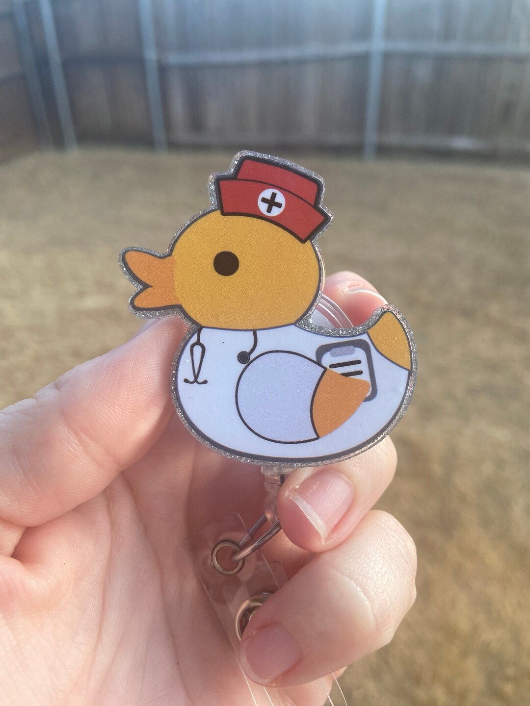 Nurse Duck Acrylic Badge Reel: Medical ID Holder - Etsy