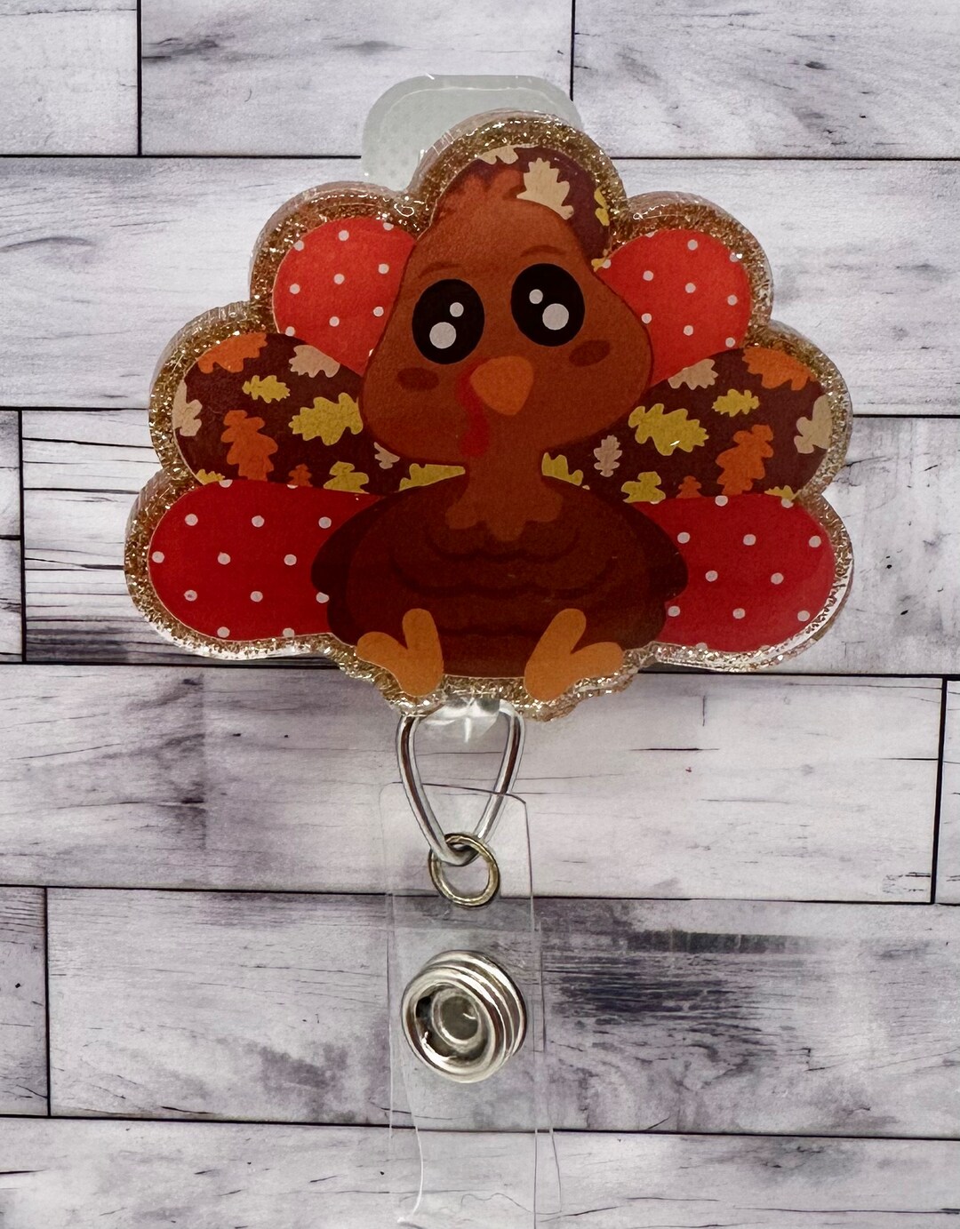 Turkey Badge Reel Turkey Acrylic Badge Reel Teacher Badge Reel Nurse ...