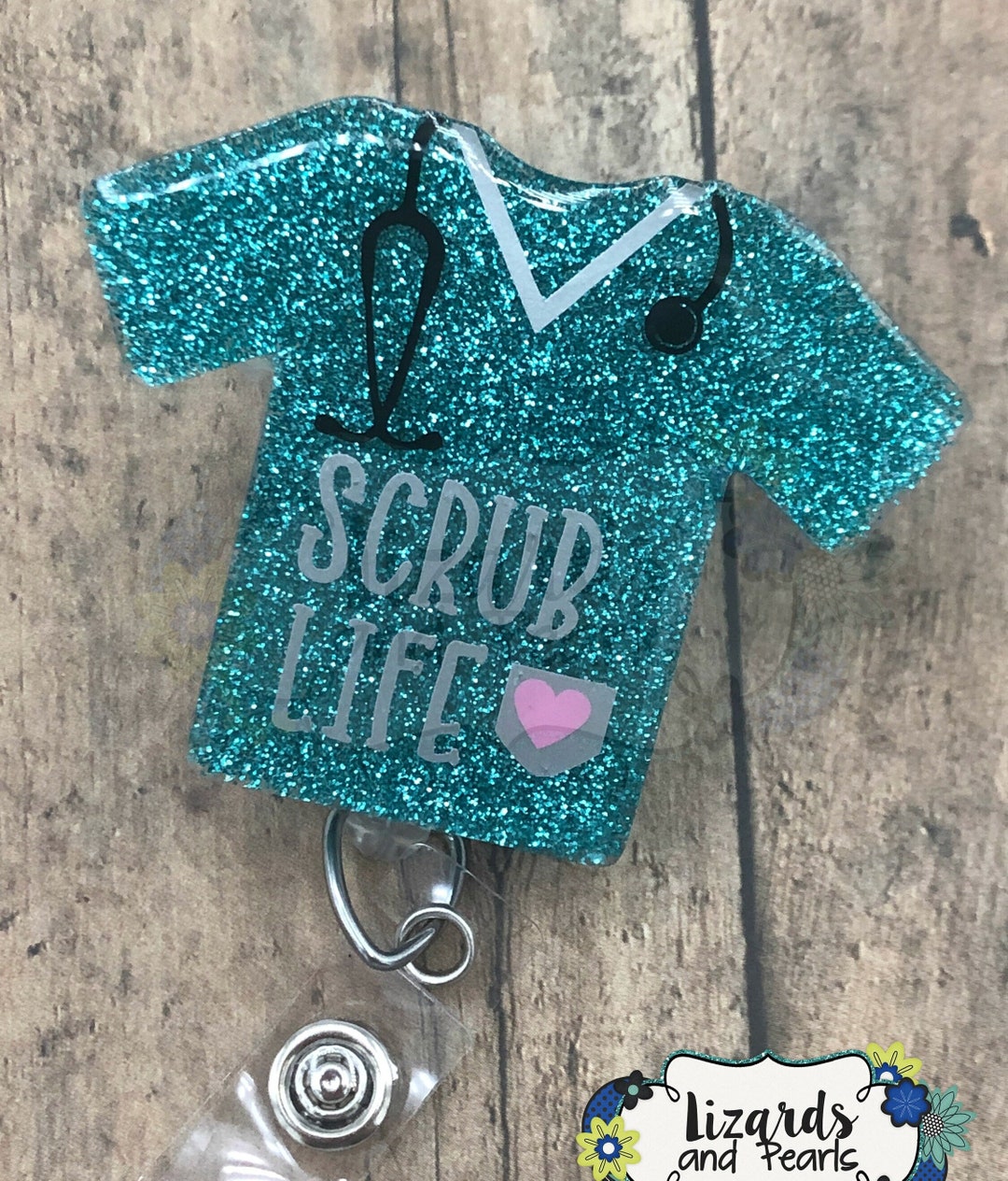 Glitter Scrub Life Badge Reel: Acrylic Nurse ID Holder - Etsy