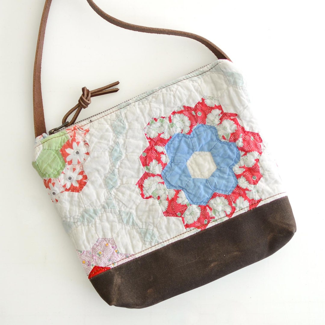 Quilted Bag / Vintage Flower Quilt Crossbody Bag - Etsy