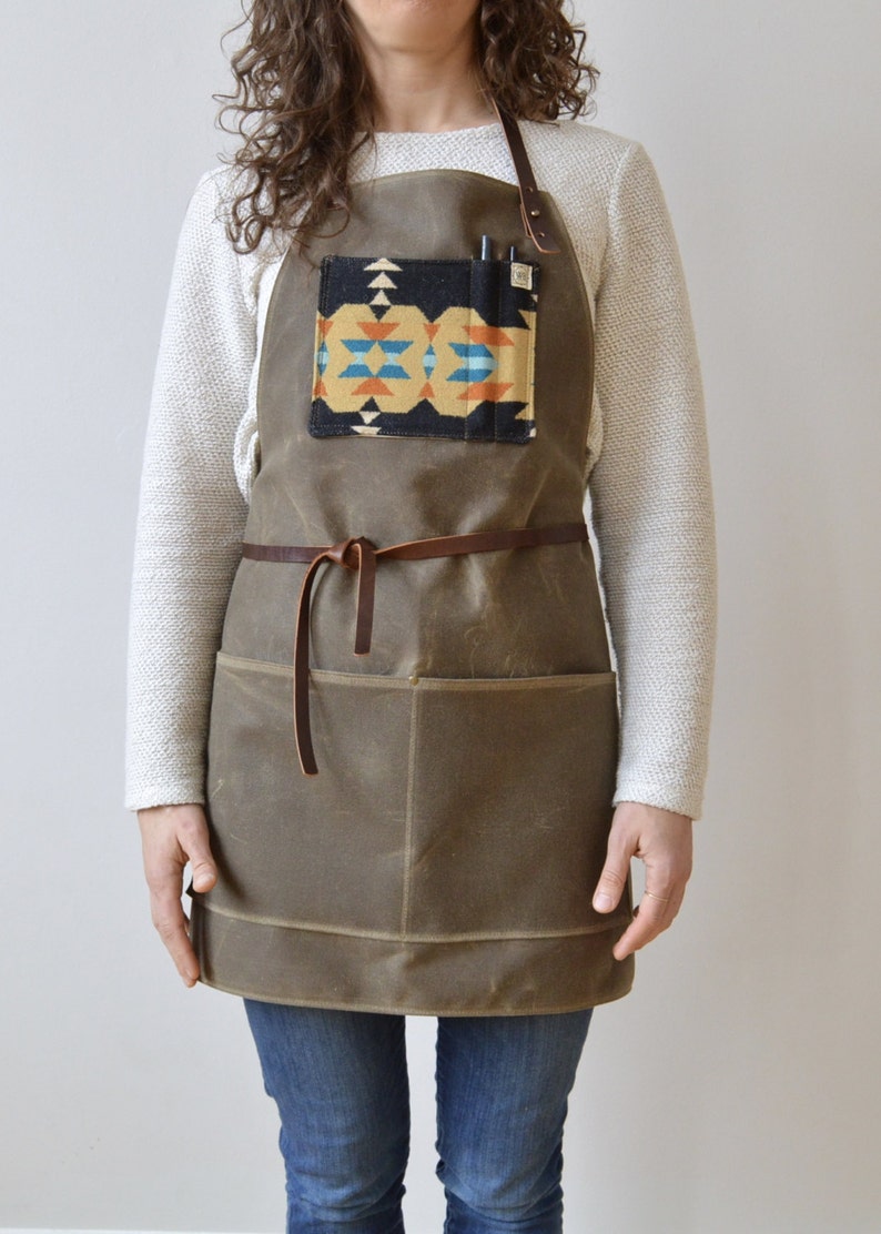 Waxed Canvas Apron / Canvas Apron / Women's Apron / Artist | Etsy