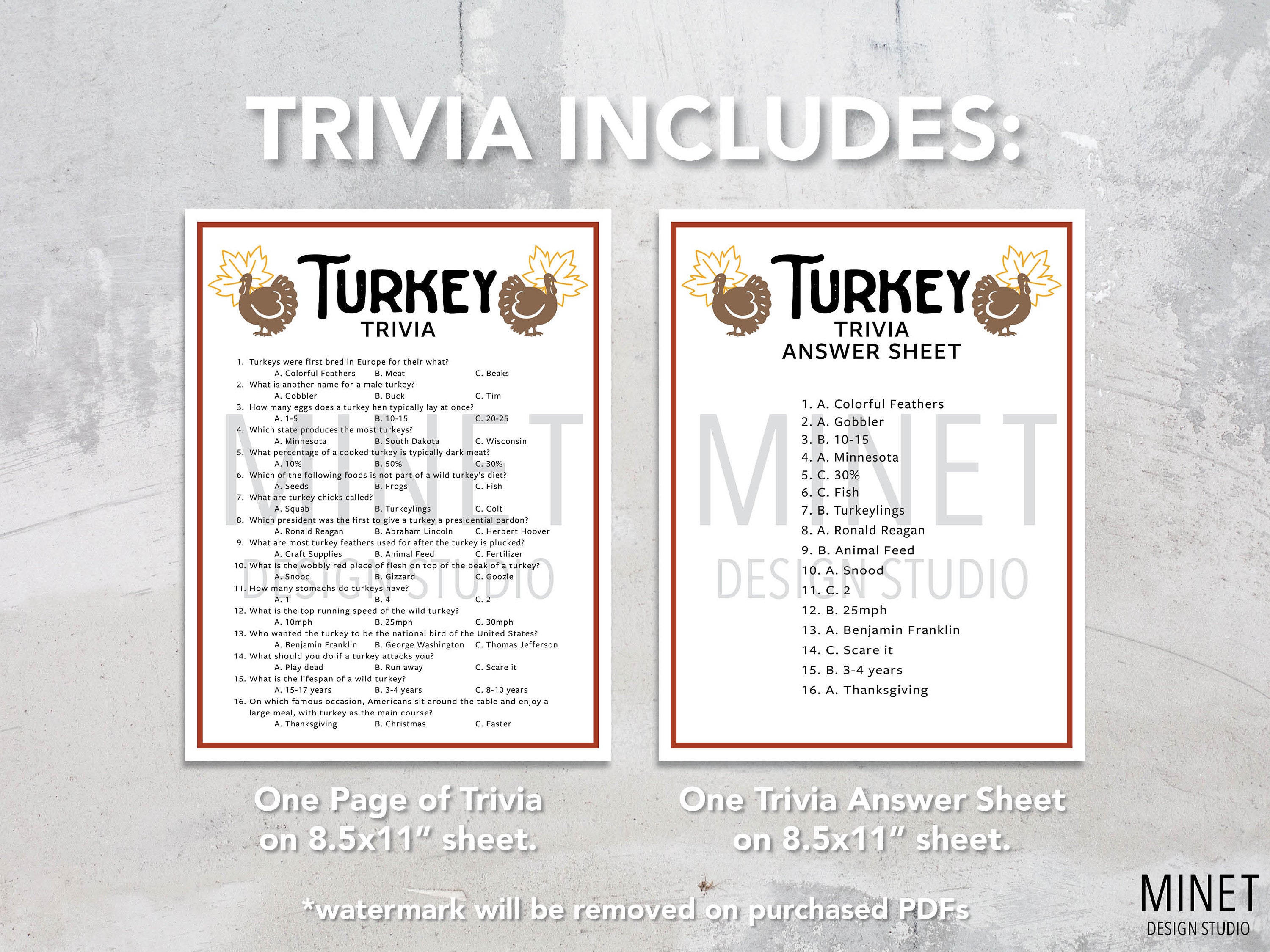 Turkey Trivia | Turkey Trivia Game | Printable Turkey Trivia ...