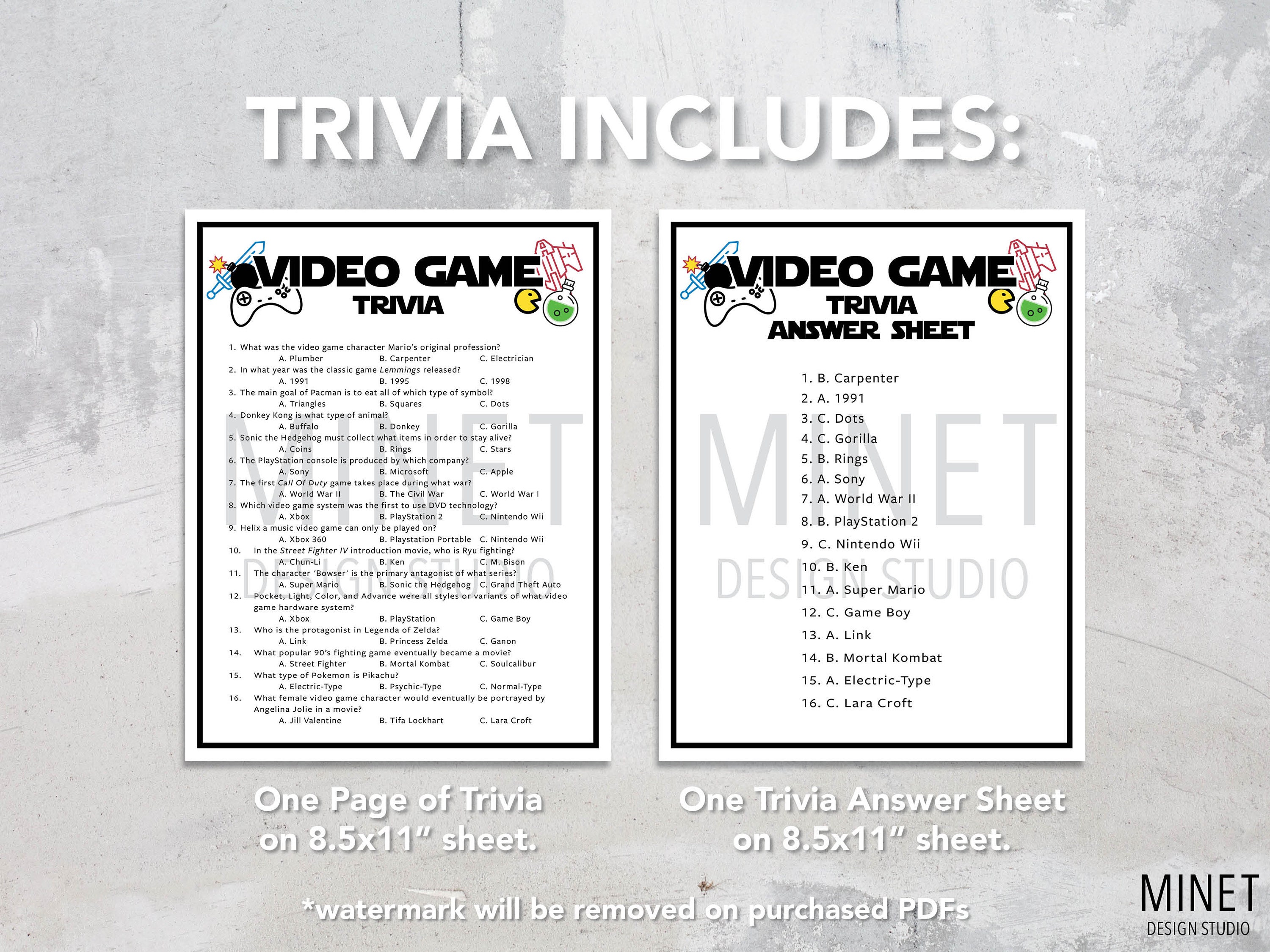 Video Game Trivia | Video Game Trivia Game | Printable Video Game ...