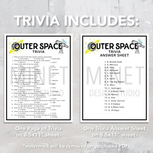 Outer Space Trivia | Space Trivia Game | Printable Space Trivia | Outer ...