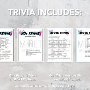 Decades Trivia Bundle | Trivia Bundle | Decades Trivia Game | Printable ...