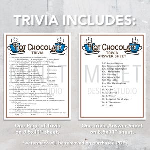 Hot Chocolate Trivia Game | Hot Chocolate Quiz (printable PDF Download ...