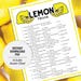 Lemon Trivia | Lemon Trivia Game | Printable Lemon Trivia | Lemon Party ...
