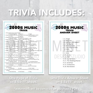 2000s Music Trivia | 2000s Music Trivia Game | Printable Music Trivia ...