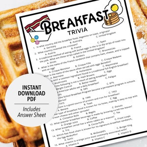 Breakfast Trivia | Breakfast Trivia Game | Printable Breakfast Trivia ...