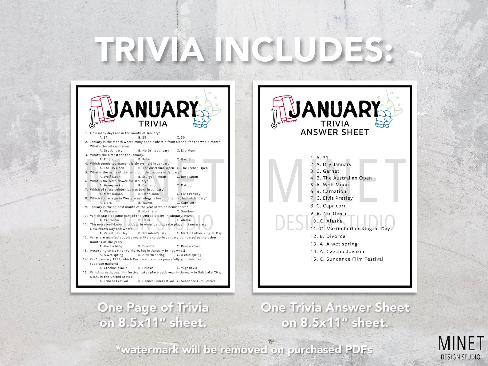 January Trivia | January Trivia Game | Printable January Trivia | Month ...