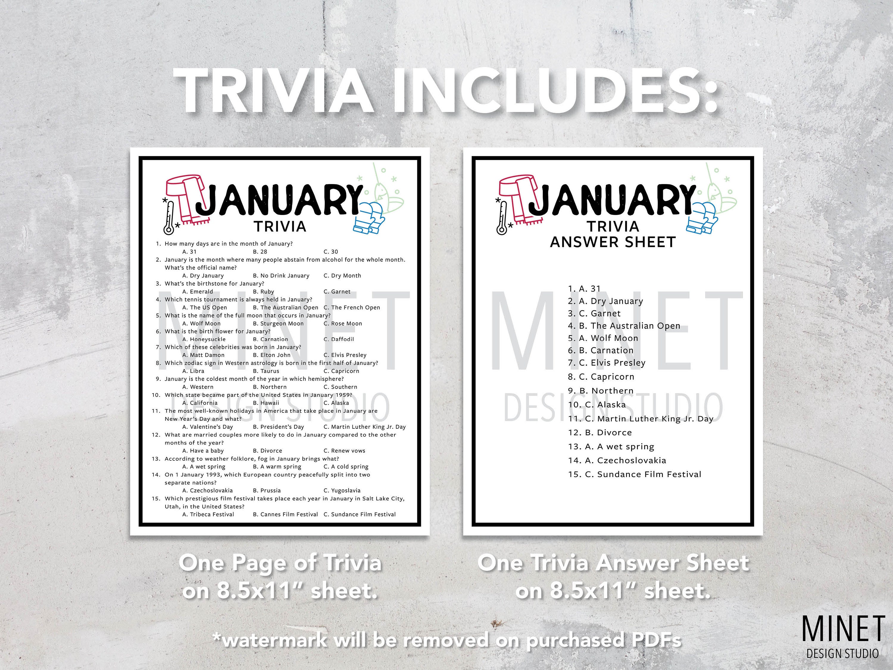 January Trivia | January Trivia Game | Printable January Trivia | Month ...