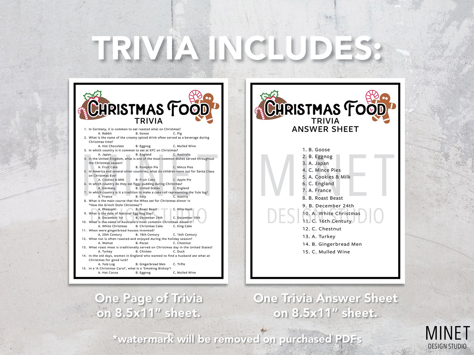 Christmas Food Trivia Game | Printable Holiday Activity (PDF Download ...