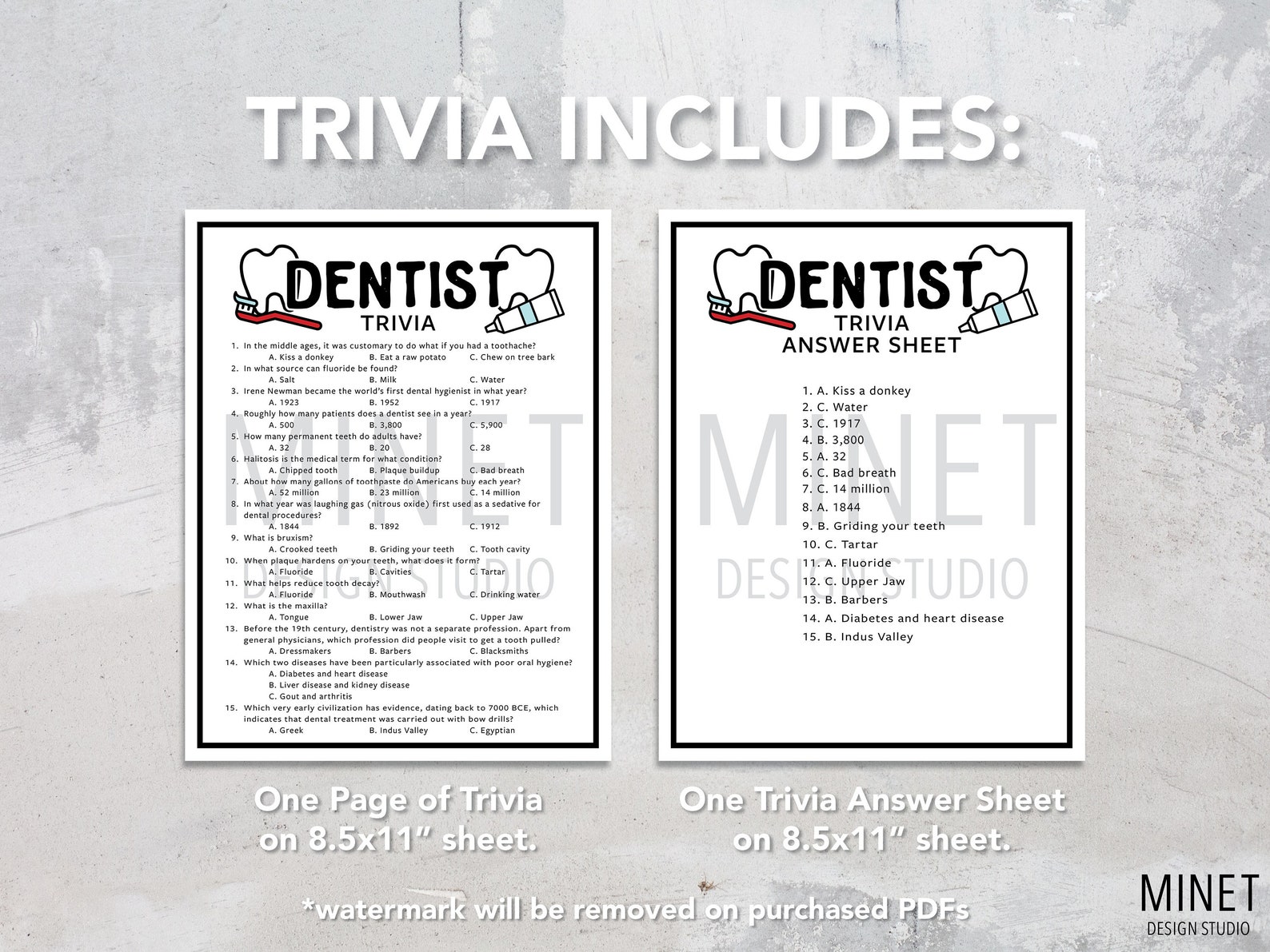 Dentist Trivia | Dentist Trivia Game | Printable Dentist Trivia ...