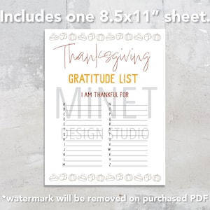 Thanksgiving Gratitude List A to Z | Thanksgiving Printable Game ...