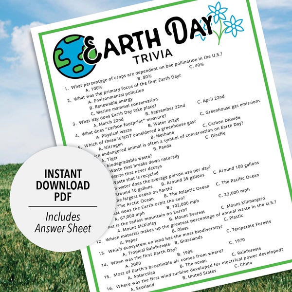 Earth Day Printable - Etsy