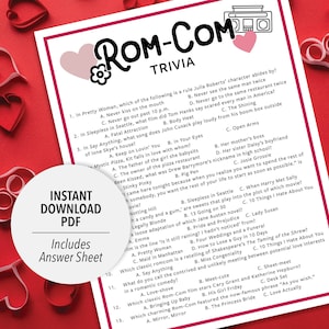 Rom-com Trivia | Rom Com Trivia Game | Printable Romantic Comedy Trivia ...
