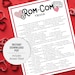 Rom-com Trivia | Rom Com Trivia Game | Printable Romantic Comedy Trivia ...