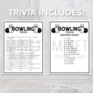 Bowling Trivia Game | Sports Quiz (printable PDF Download) - Etsy