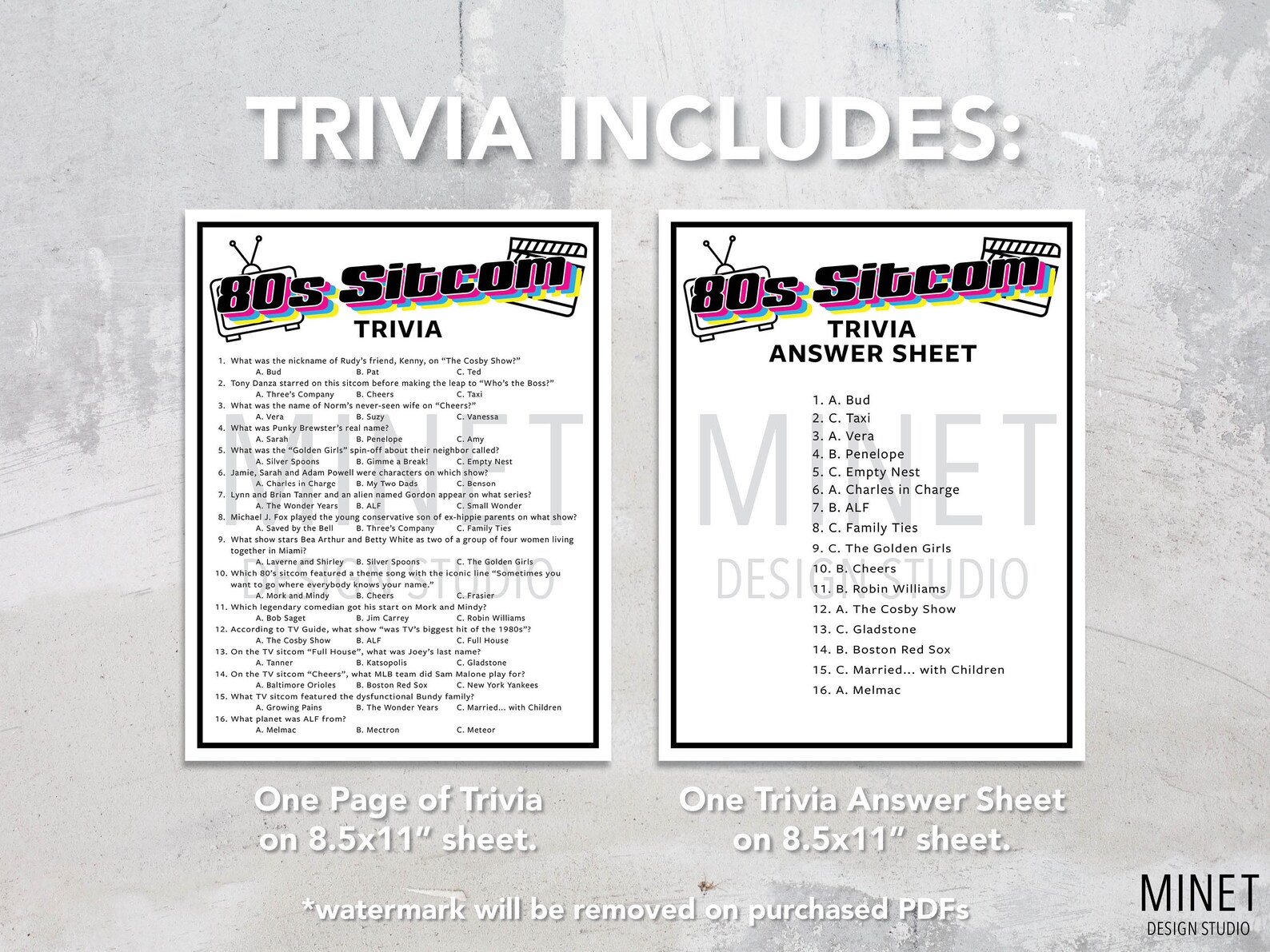 80s Trivia Bundle | Trivia Bundle | Decades Trivia Game | Printable ...