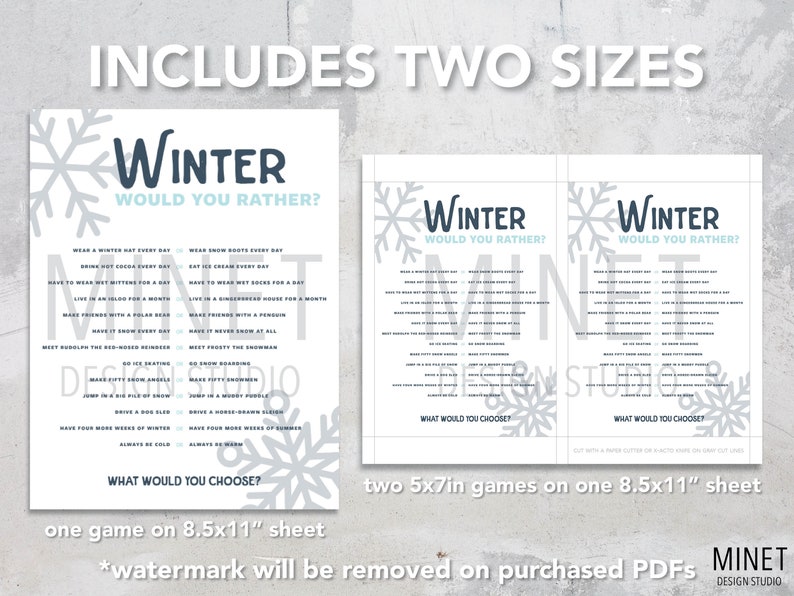 Winter Would You Rather Game | Printable Holiday Activity (PDF Download ...