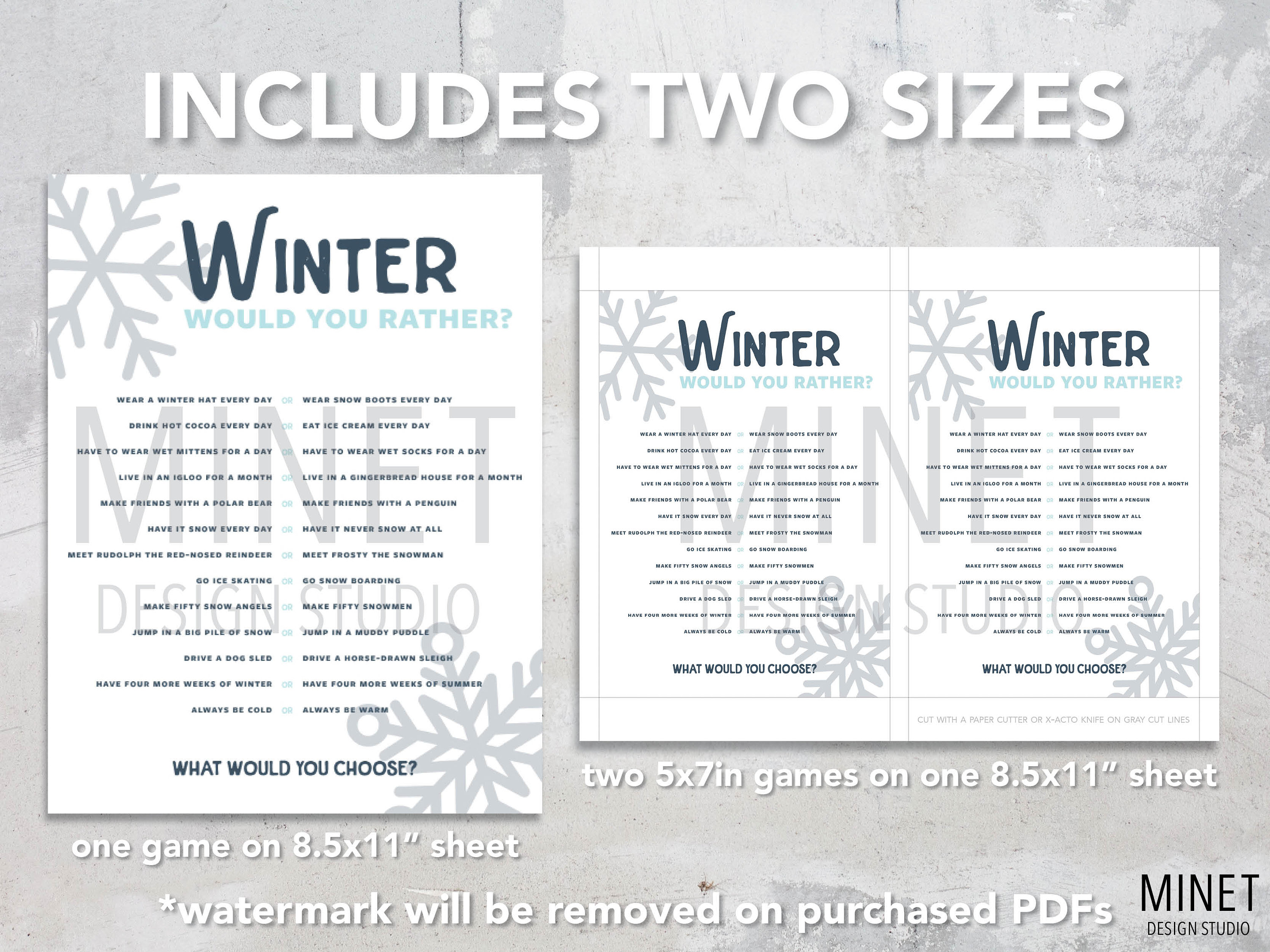 Winter Would You Rather Game | Winter Printable Game | Winter Theme ...