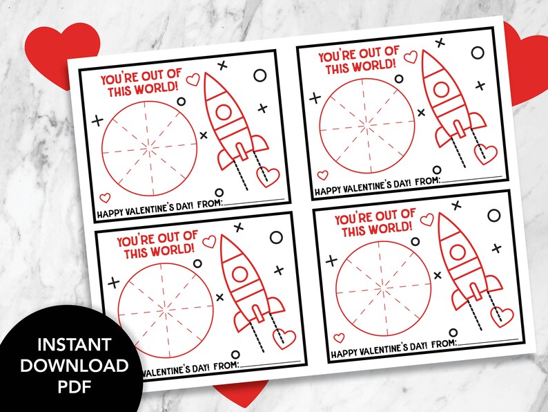 Play Dough Rocket Ship Valentines Card | Space Valentine's Day Card ...