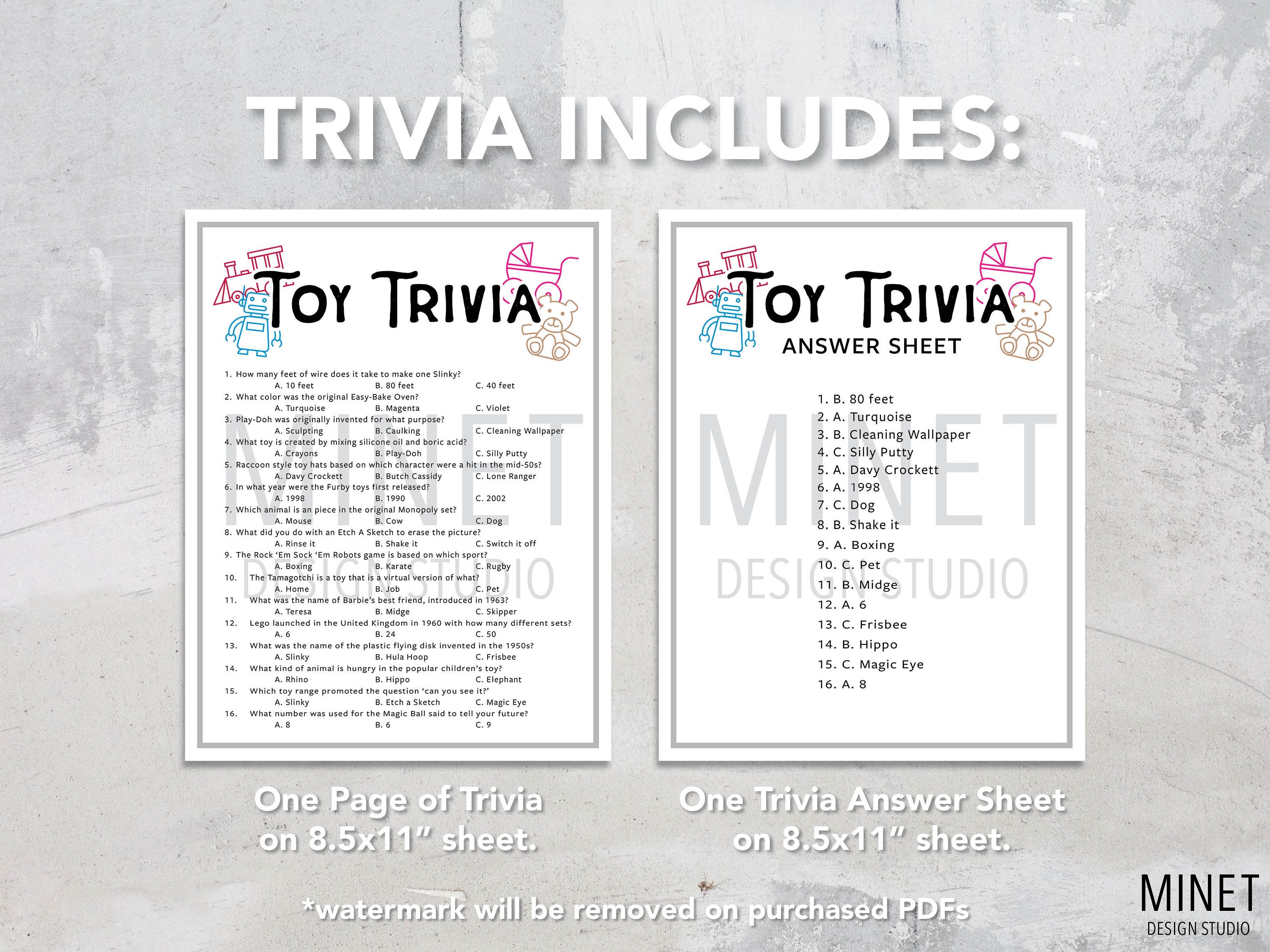 Toy Trivia | Toy Trivia Game | Printable Toy Trivia | Printable Trivia ...