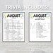 August Trivia | August Trivia Game | Printable August Trivia | Month ...