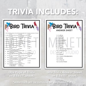 Bird Trivia | Birds Trivia Game | Printable Bird Trivia | Printable ...