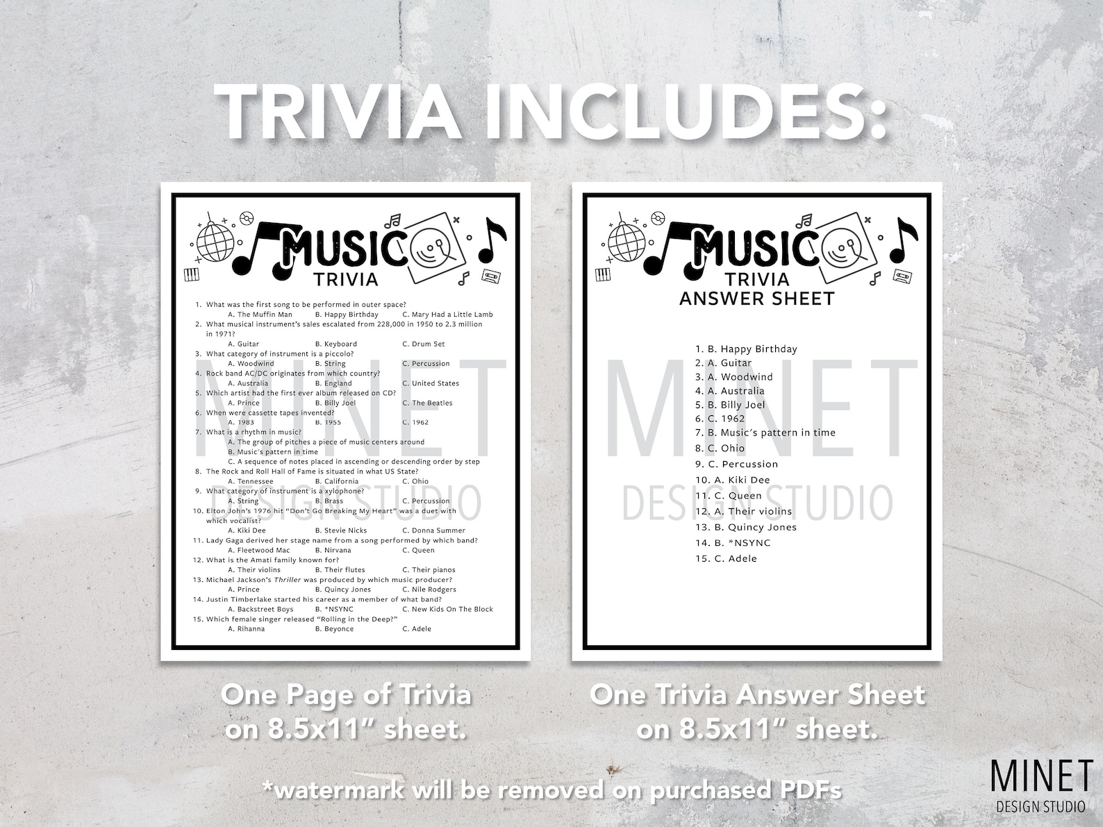 Music Trivia | Music Trivia Game | Printable Music Trivia | Printable ...