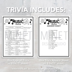 Music Trivia | Music Trivia Game | Printable Music Trivia | Printable ...