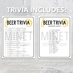 Beer Trivia | Beer Trivia Game | Printable Beer Trivia | Printable ...
