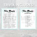 1950s Music Trivia Game | 50s Music Quiz (printable PDF Download) - Etsy