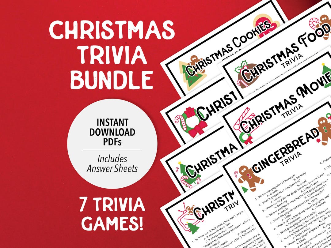 Christmas Trivia Bundle | Christmas Printable Trivia | Holiday Trivia ...