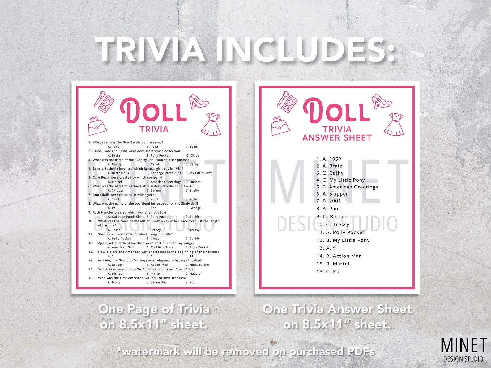 Doll Trivia | Doll Trivia Game | Printable Doll Trivia | Printable ...