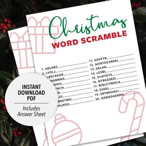 Christmas Word Scramble | Christmas Printable Activity Game | Printable ...